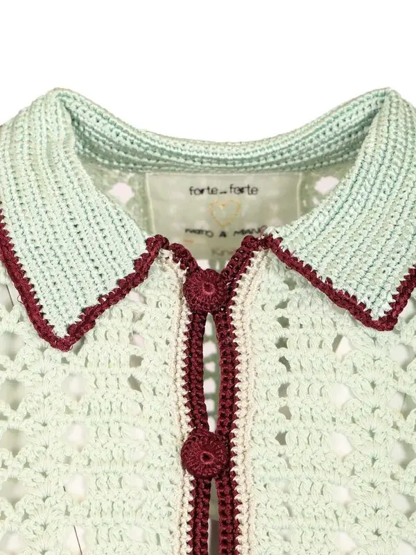 FORTE_FORTE Crocheted Polo Shirt