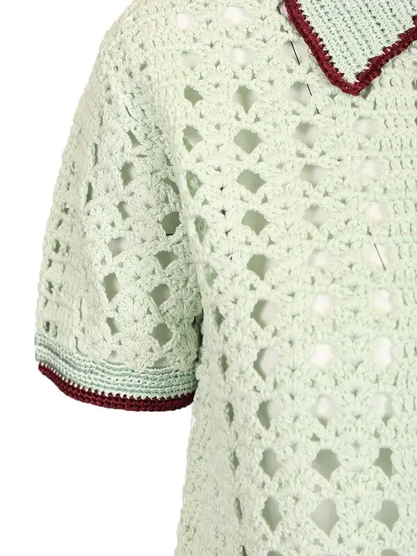 FORTE_FORTE Crocheted Polo Shirt