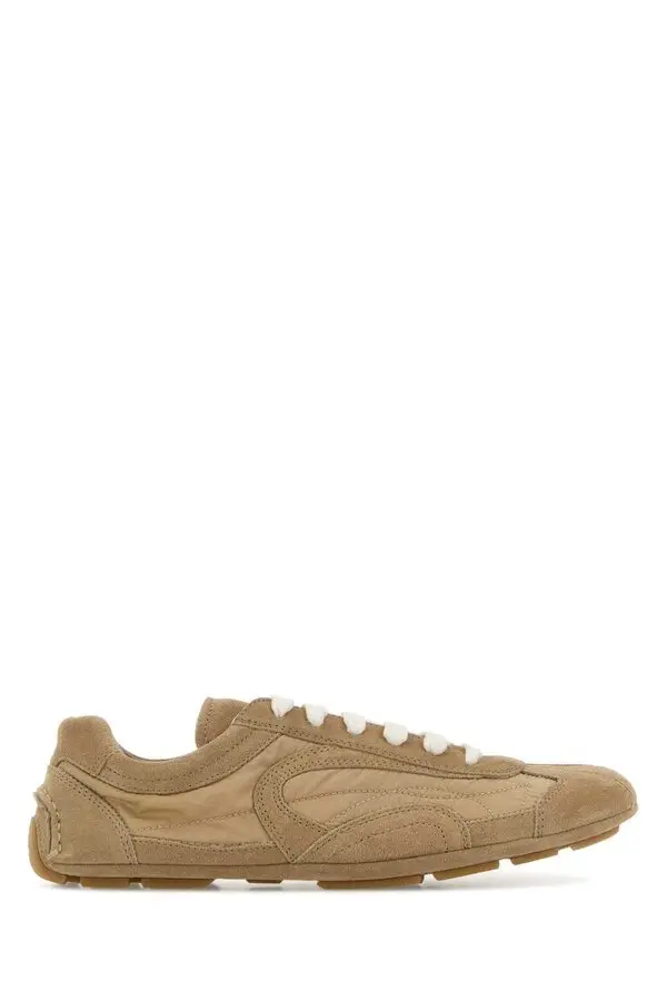 Prada Beige Suede And Re-nylon Montecarlo Re-edition 2005 Sneakers - Brown