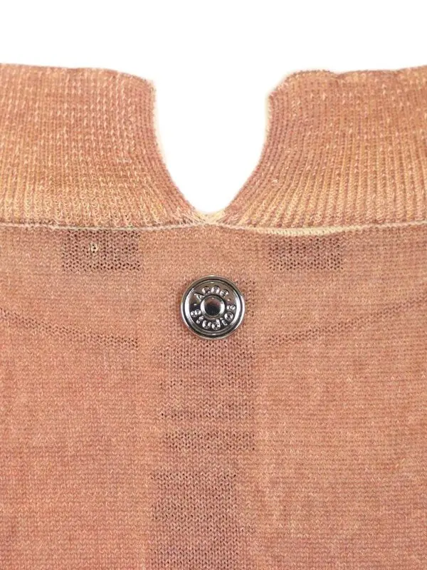 Acne Studios Long Sleeve Crumpled V-neck Sweater With Button Detail - Multicolor