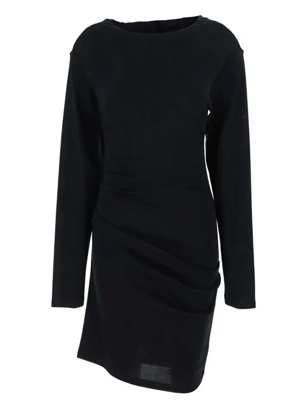 Max Mara Gathered Crew Neck Dress - Black
