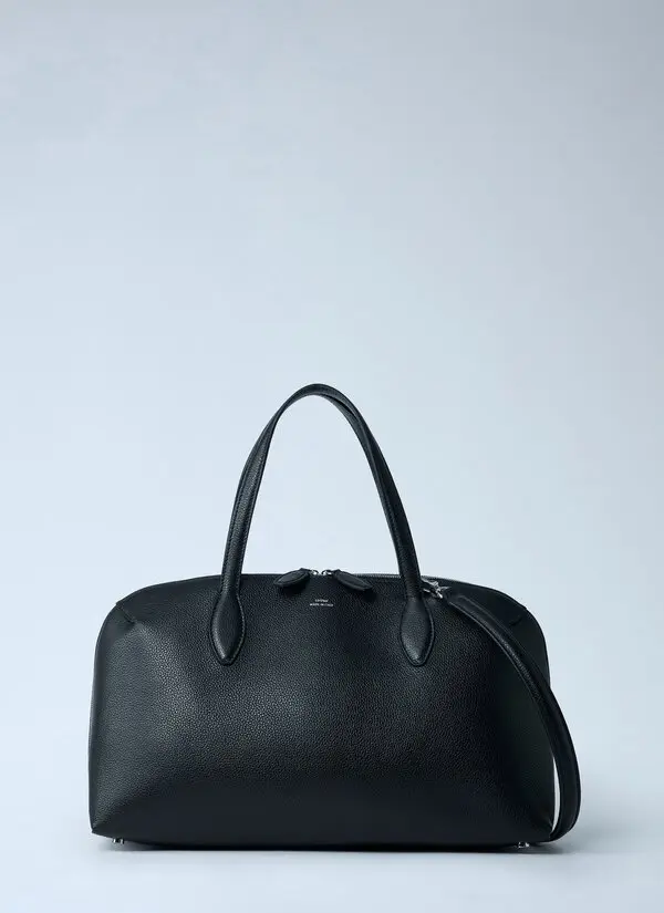 TOTEME Medium Leather Day Handbag - Black