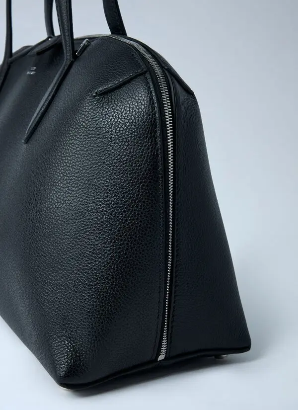 TOTEME Medium Leather Day Handbag - Black