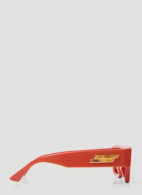 Bottega Veneta Bolt Rectangular Sunglasses - Orange