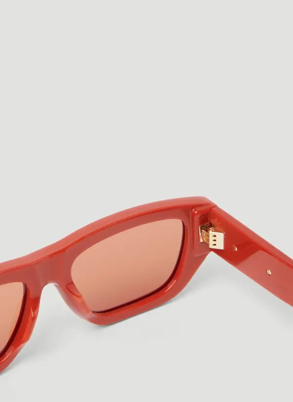 Bottega Veneta Bolt Rectangular Sunglasses - Orange