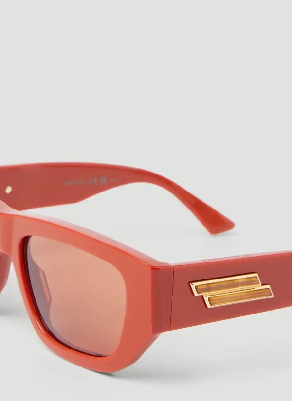 Bottega Veneta Bolt Rectangular Sunglasses - Orange