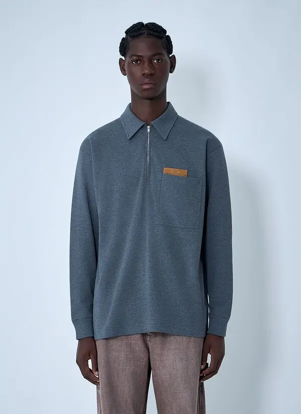 Bottega Veneta Double Cotton Melange Polo Shirt