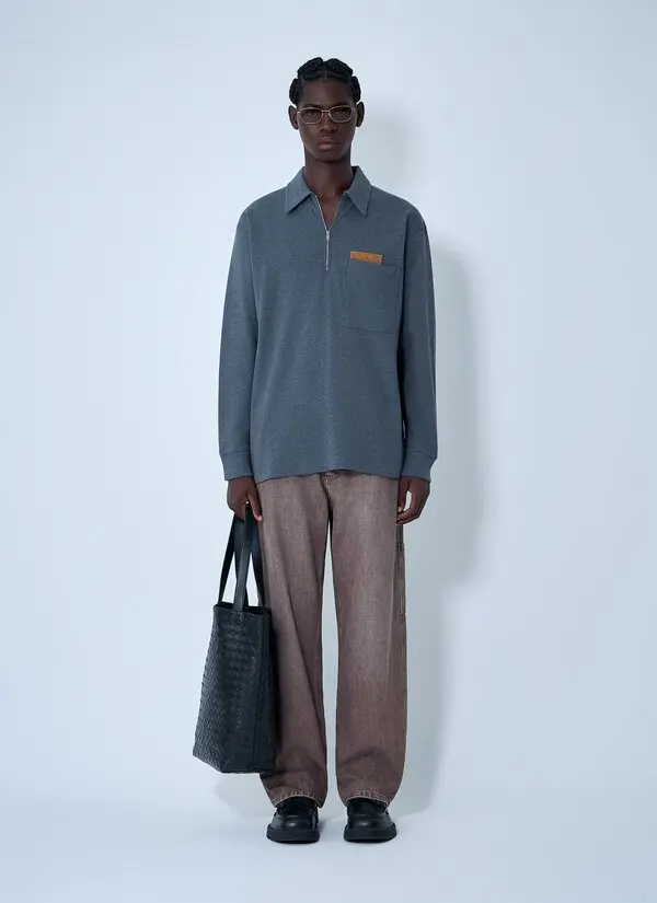 Bottega Veneta Double Cotton Melange Polo Shirt