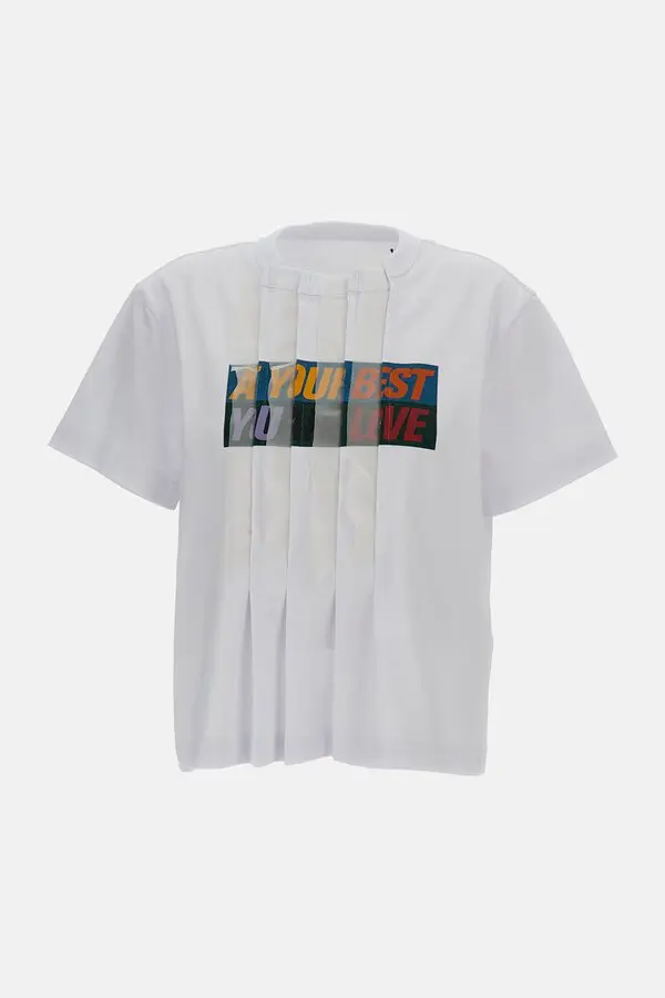 Sacai Short-sleeve T-shirt With Pleated Front