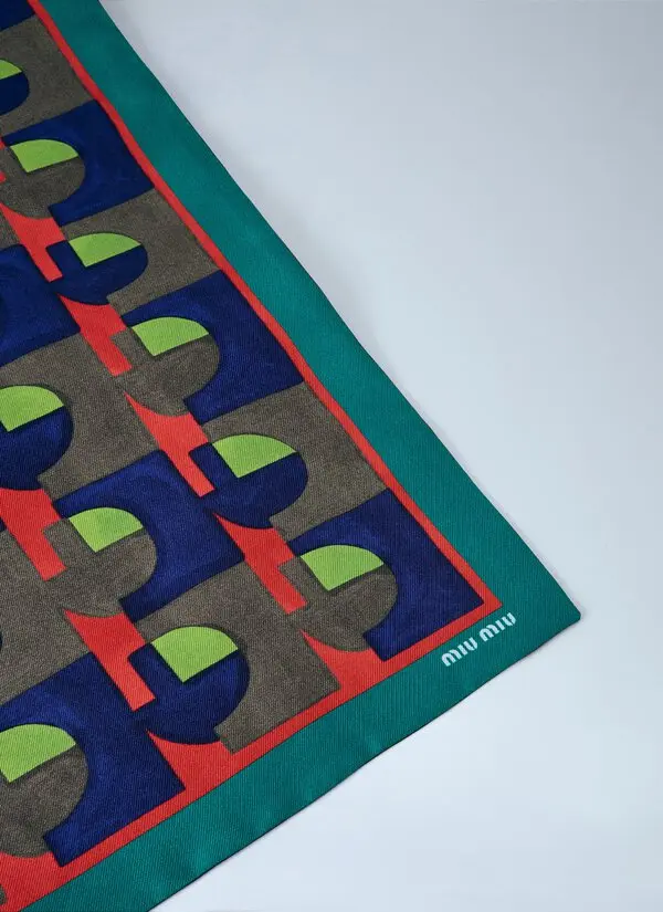 Miu Miu Printed Silk Scarf