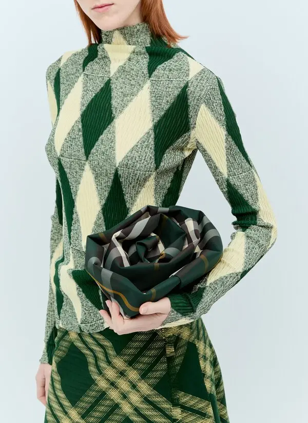 Burberry Rose Check Clutch - Black
