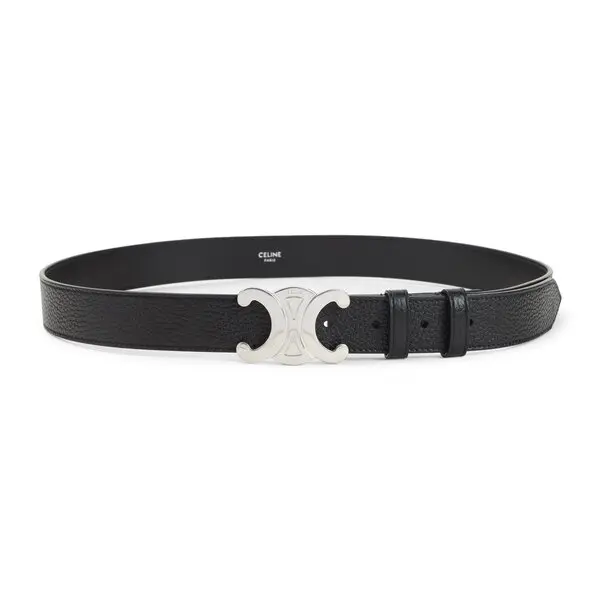 Celine Large 30mm Belt With Signature Logo Buckle - Black