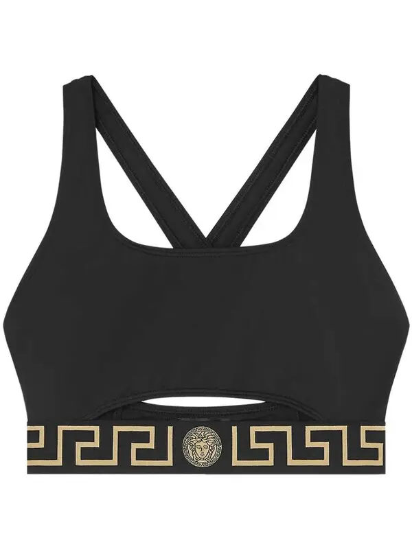 Versace Greca Bikini Top - Black