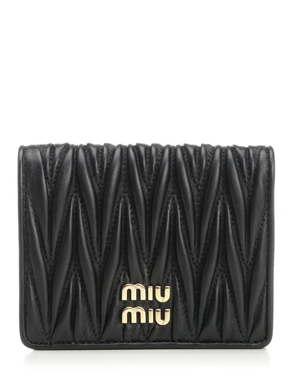 Miu Miu Matelasse Wallet - Gold