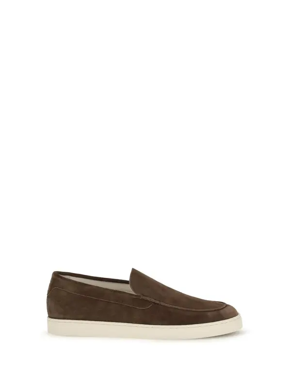 Brunello Cucinelli Suede Slip-on Loafers - Brown
