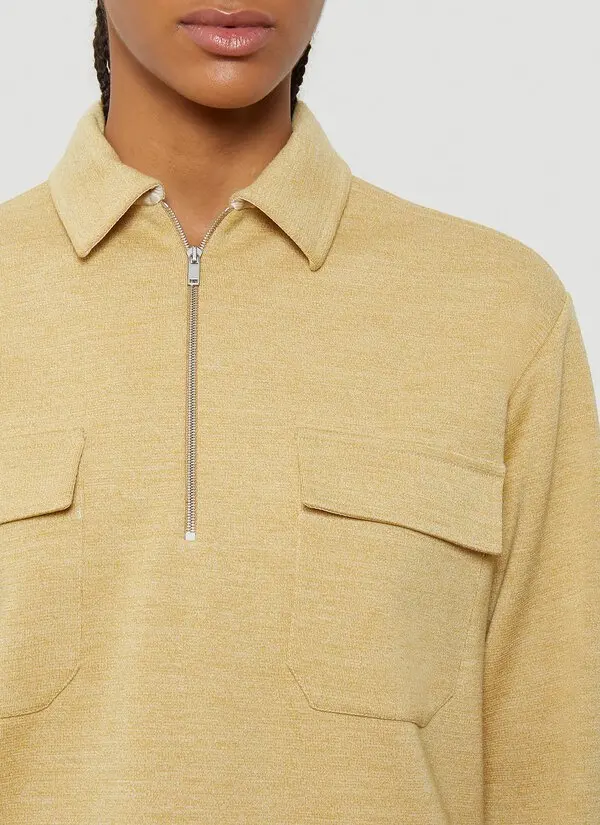 JIL SANDER Half-zip Wool Shirt