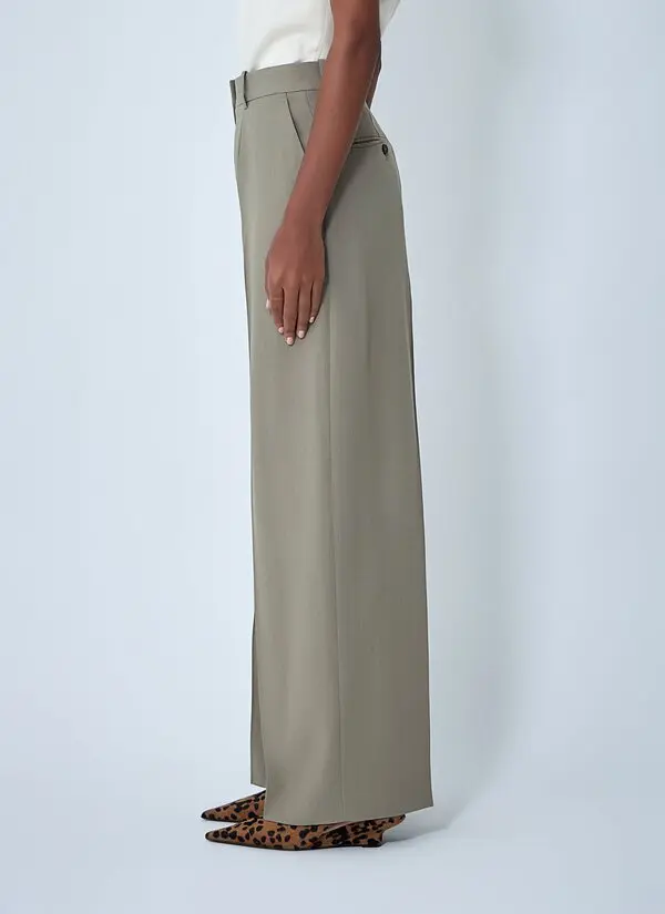 TOTEME Wide-leg Wool-blend Pants - Cream