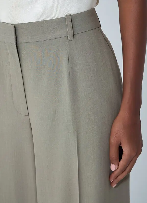 TOTEME Wide-leg Wool-blend Pants - Cream