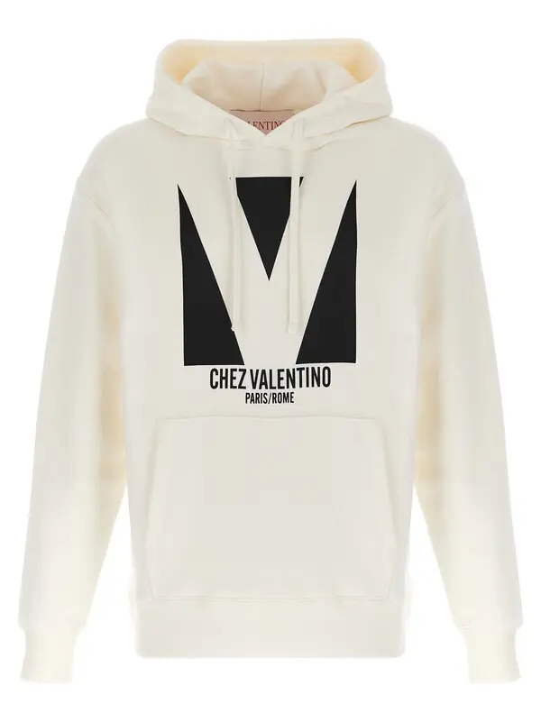 Valentino Garavani Oversized Hoodie With 'chez Print - White