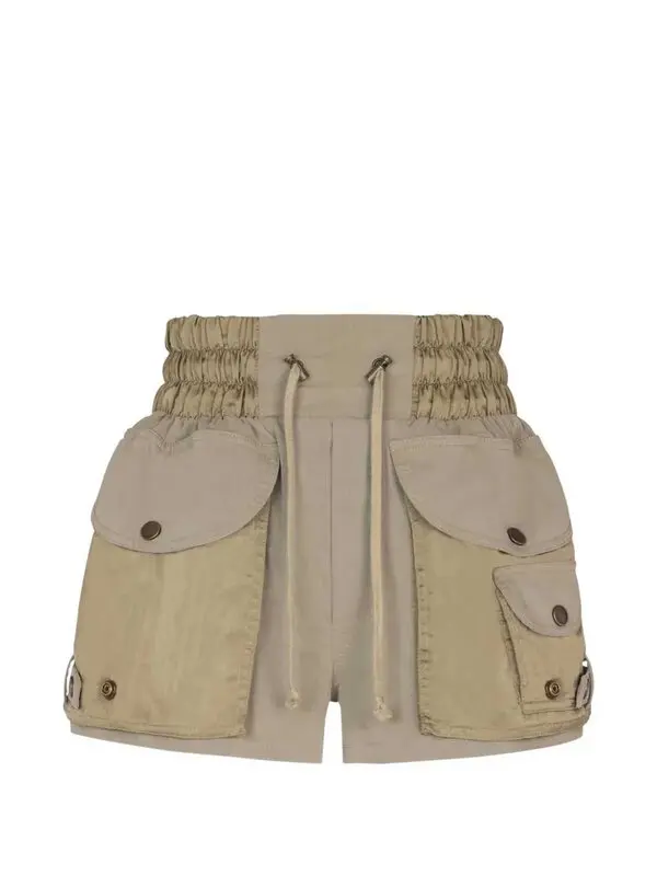 Balmain Elasticated Waist Cargo Shorts - Green