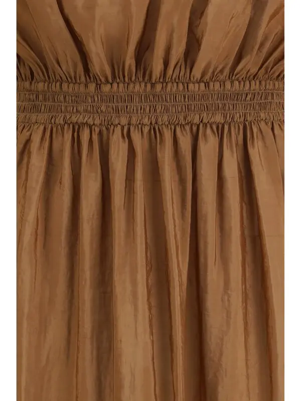 Saint Laurent Satin Dress With Balloon Bodice And Multi-strap Shoulder