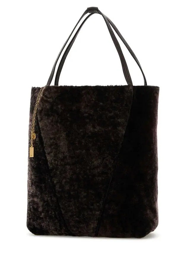 Chloé Shearling Shopping Bag - Brown