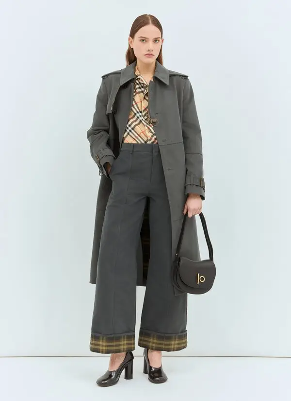 Burberry Check Cuffs Cotton-blend Pants