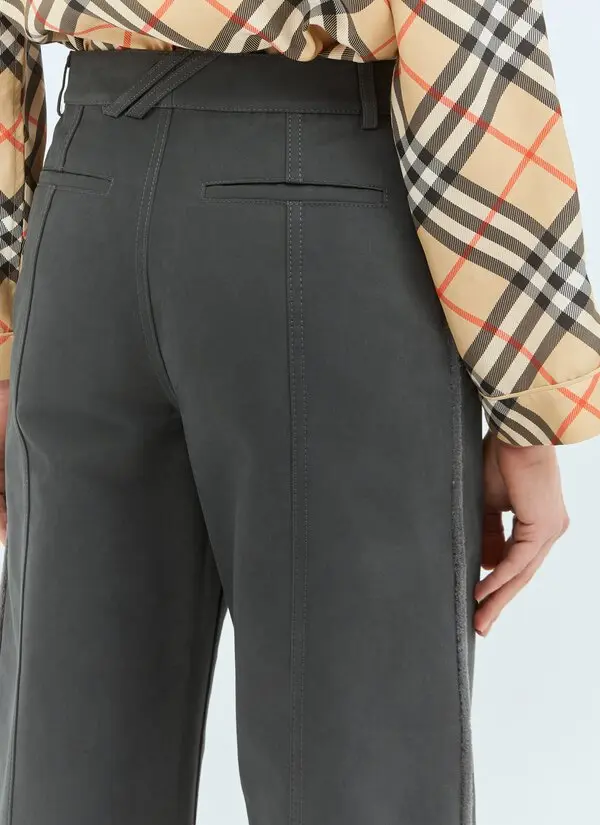 Burberry Check Cuffs Cotton-blend Pants
