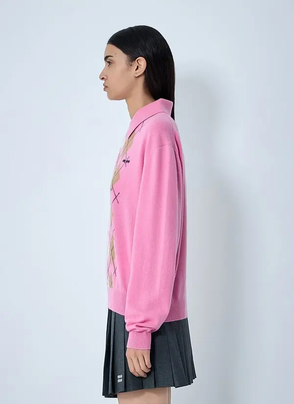 Miu Miu Wool Sweater With Logo Motif