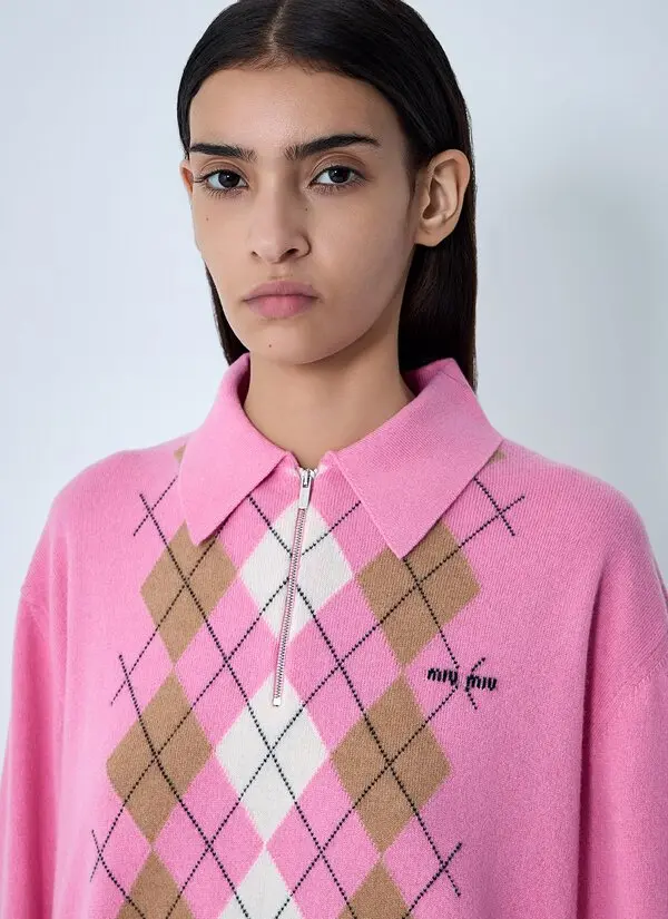 Miu Miu Wool Sweater With Logo Motif