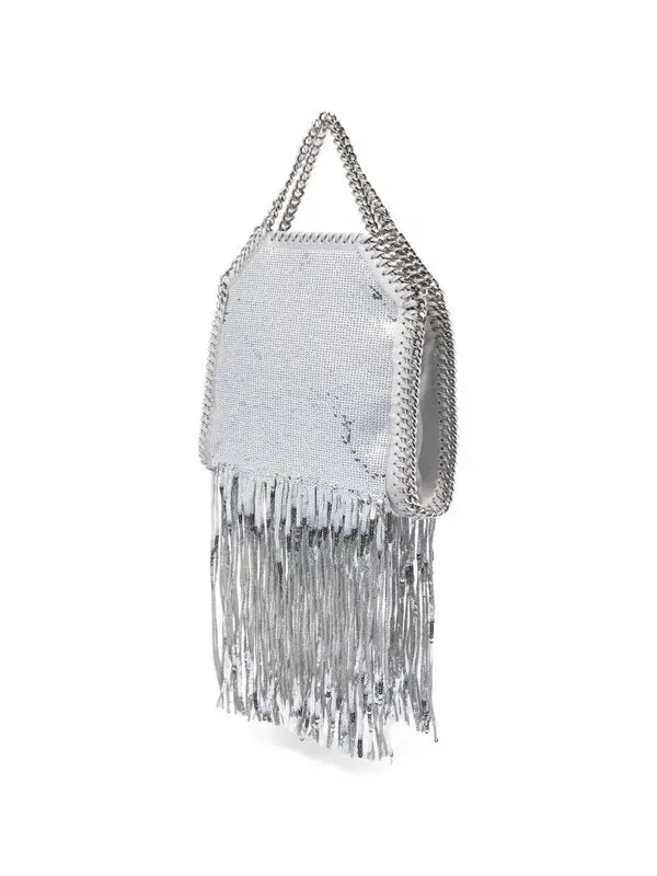 Stella McCartney Falabella Mini Tote Bag With Fringe - Silver