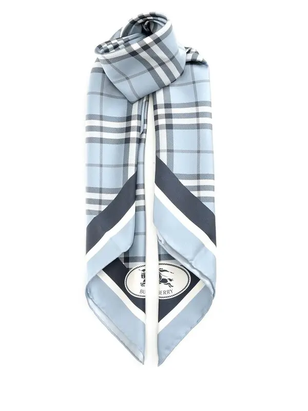 Burberry Check Scarf - Blue