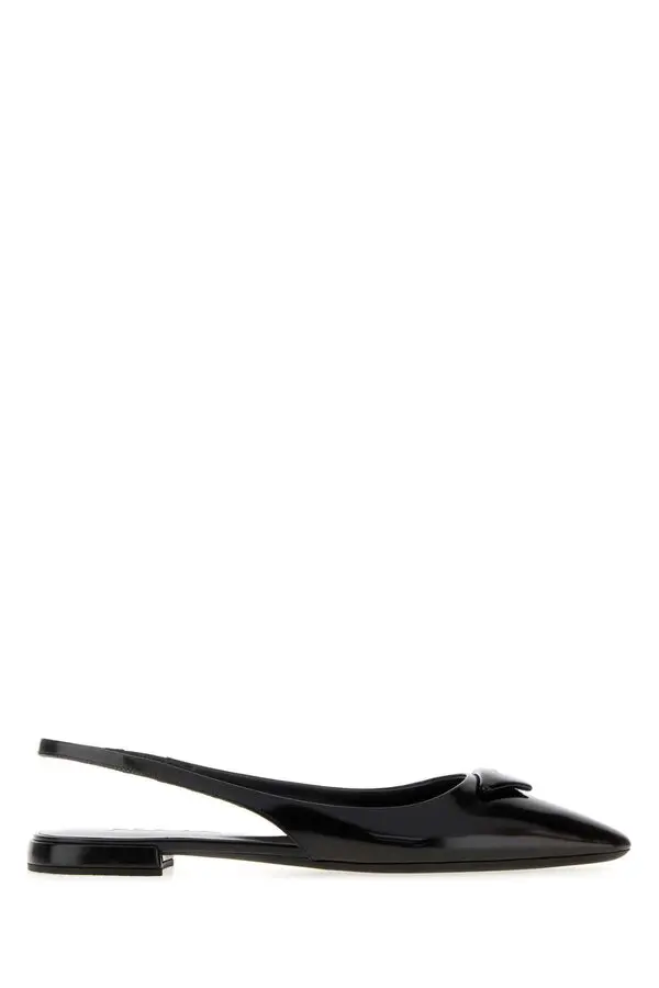 Prada Leather Ballerinas - Black