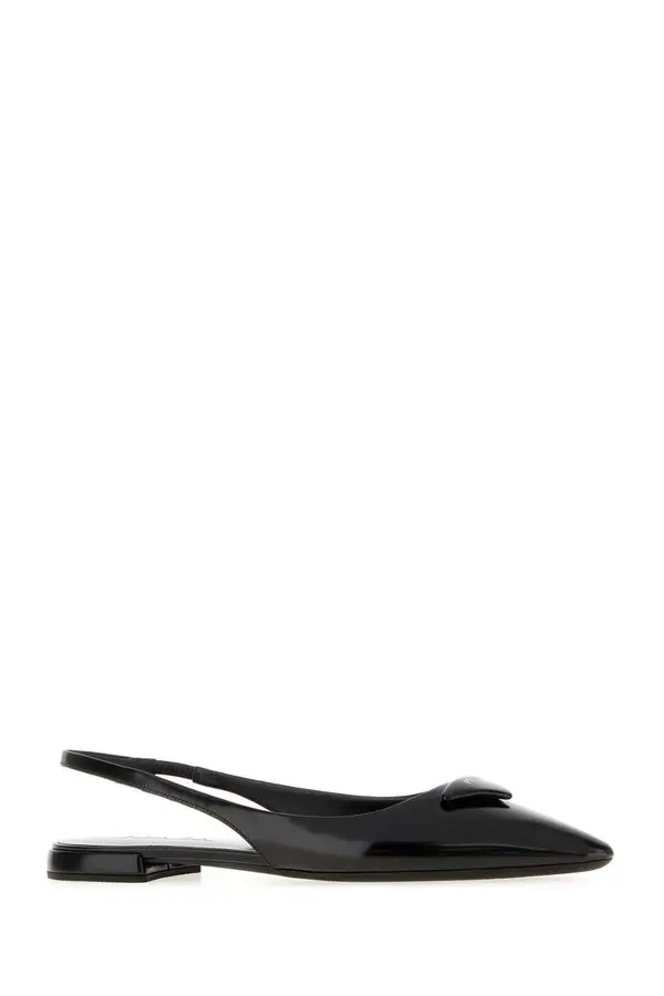 Prada Leather Ballerinas - Black