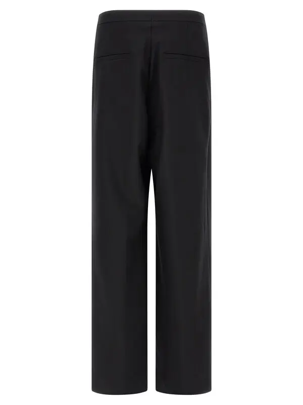 Dries Van Noten Pleated Wide-leg Wool And Mohair Blend Trousers - Black