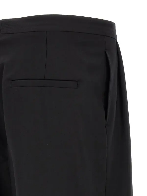 Dries Van Noten Pleated Wide-leg Wool And Mohair Blend Trousers - Black