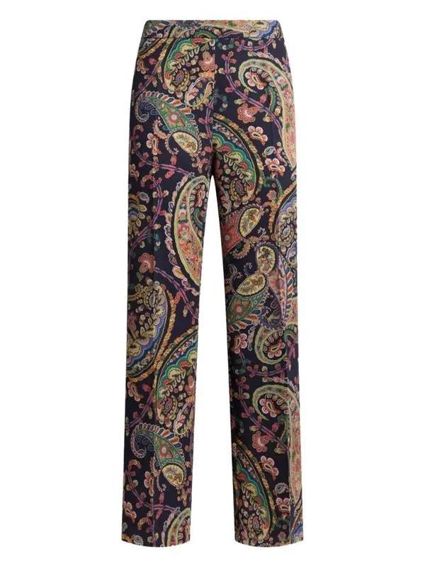 Etro Paisley Foliage Bootcut Pants - Multicolor