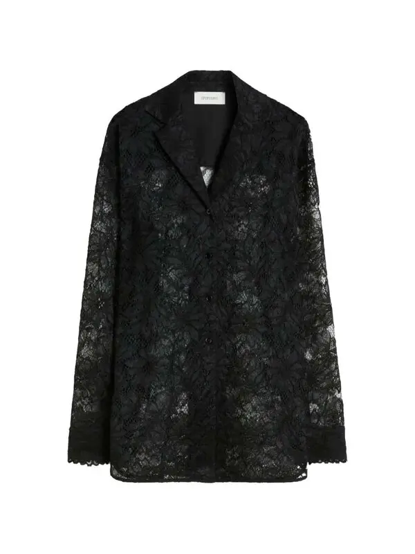Sportmax Floral Lace Shirt - Black