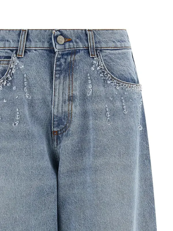 Giuseppe Di Morabito Crystal Embellished Wide Leg Jeans