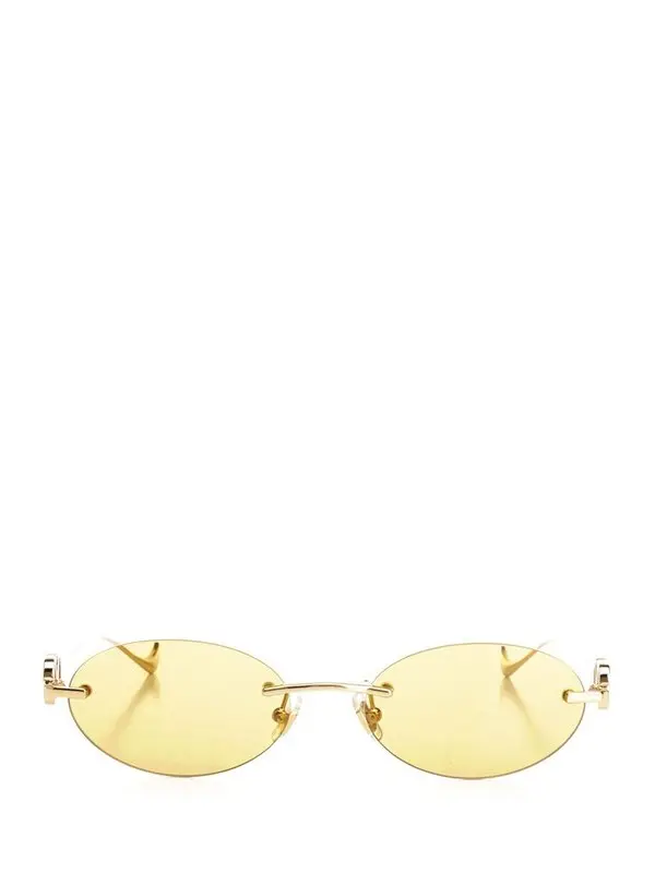 Valentino Garavani Geometric Metal Oval Sunglasses - Gold