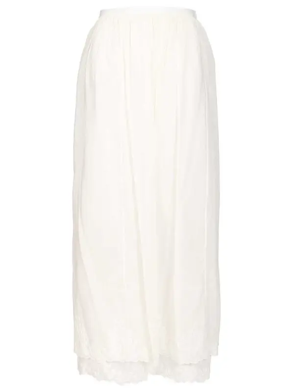 FORTE_FORTE Embroidered Voile Long Skirt - White