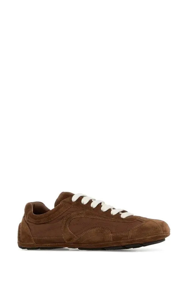 Prada Suede And Re-nylon Montecarlo Re-edition 2005 Sneakers - Brown