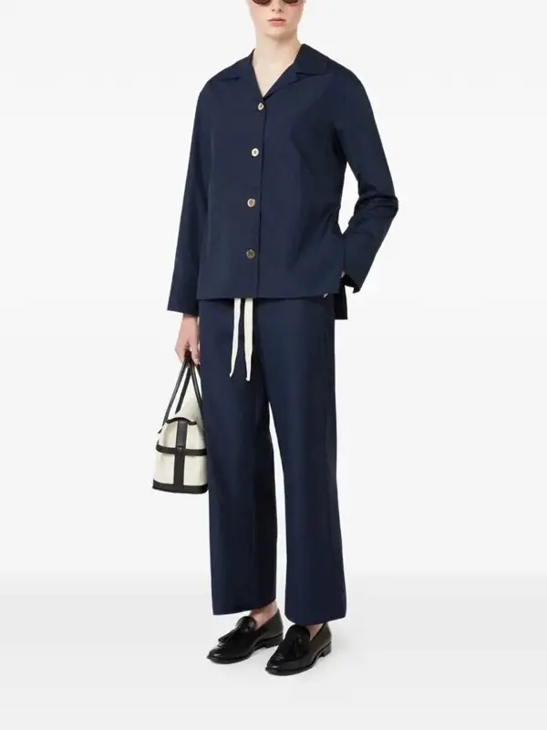 Max Mara Cotton Trousers With Drawstring Waist - Multicolor
