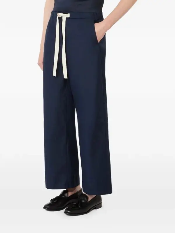 Max Mara Cotton Trousers With Drawstring Waist - Multicolor