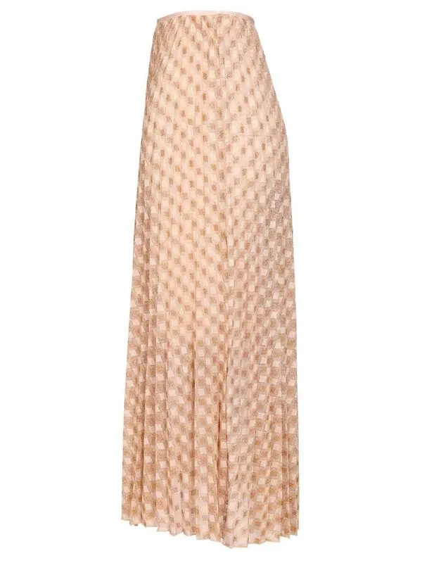 FORTE_FORTE Diamond Jersey Plissé Skirt - Multicolor