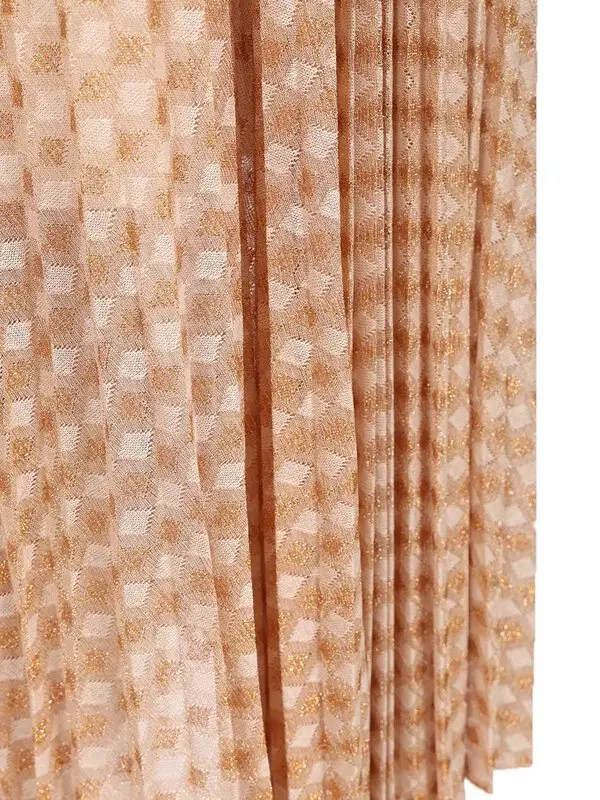 FORTE_FORTE Diamond Jersey Plissé Skirt - Multicolor