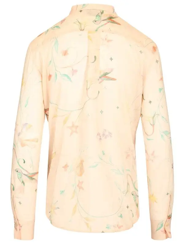 FORTE_FORTE Botanical Print Cotton Silk Blend Shirt