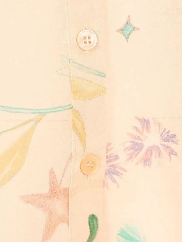 FORTE_FORTE Botanical Print Cotton Silk Blend Shirt