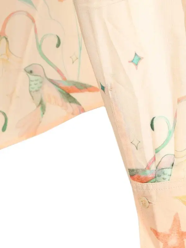 FORTE_FORTE Botanical Print Cotton Silk Blend Shirt