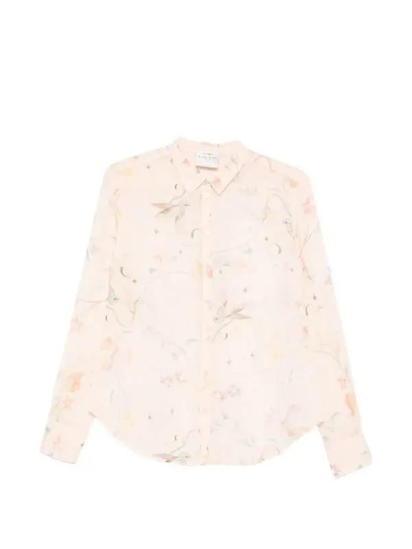 FORTE_FORTE Botanical Print Cotton Silk Blend Shirt